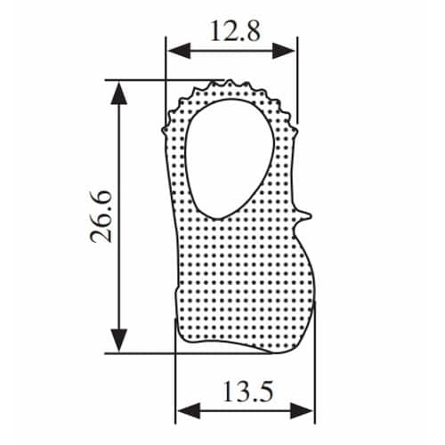 Gumeni profil sunđerasti 26,6×13,5×12,8 – M213003800