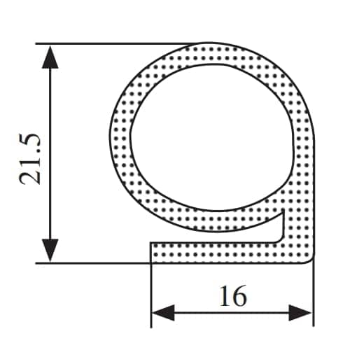 Gumeni profil sunđerasti 21,5×16 – M213001700