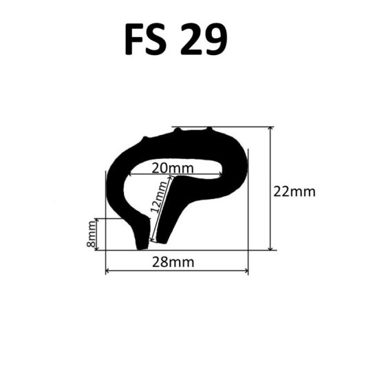 Gumeni profil, odbojnik za čamac FS29 Shark