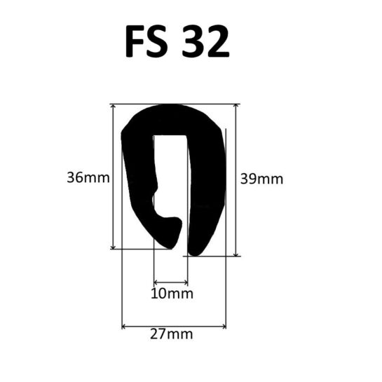 Gumeni profil, odbojnik za čamac FS32 Specijal T