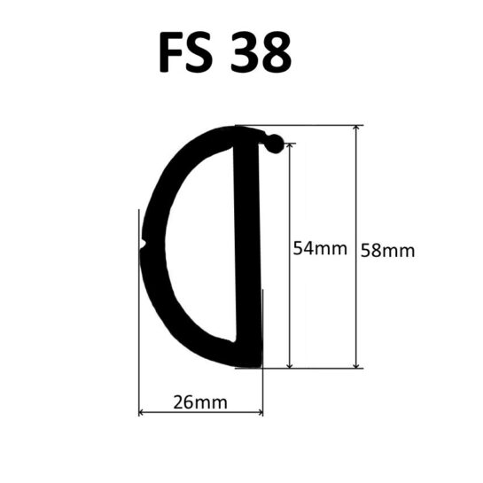 Gumeni profil, odbojnik za čamac FS38