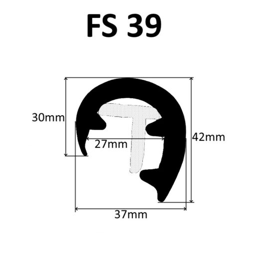 Gumeni profil, odbojnik za čamac FS39