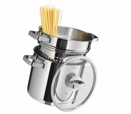 Pasta-set lonac sa cediljkom od nerđajućeg čelika i staklenim poklopcem Ø 22 cm, cena: 13.990din