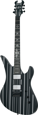 Schecter Synyster Custom HT Gloss Black w/Silver Pin Stripes