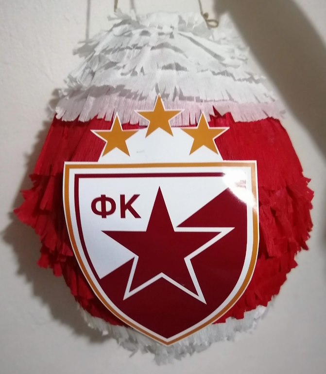 FK CRVENA ZVEZDA ZASTAVICA KAPITENSKA ZA KOLA, 18x15cm, poliester,  Serbianshop