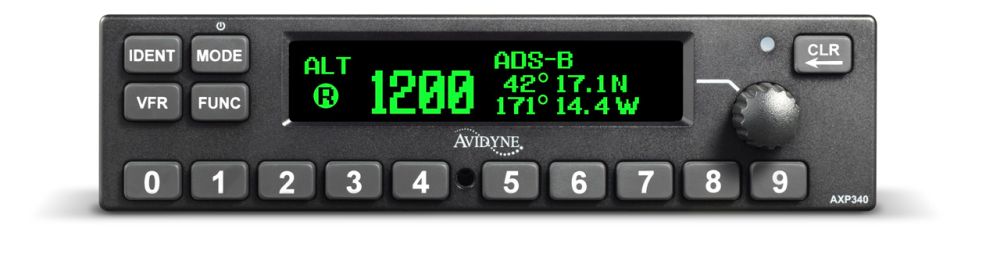 Avidyne - AXP340 - Mode S Transponder - Class 1 - Level 2 Datalink - slide-in replacement for existing KT76A/KT78A transponders