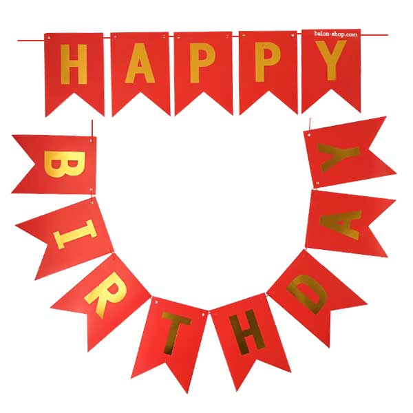 Crveni baner Happy Birthday