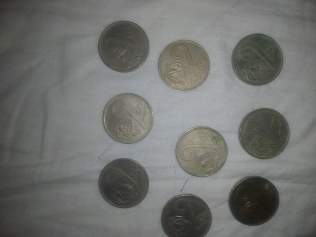 Stari metalni novac, Čehoslovačka kruna, 22 komada