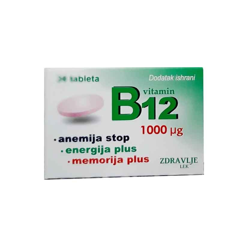 Vitamin B12, 1000mcg, 30 Tab