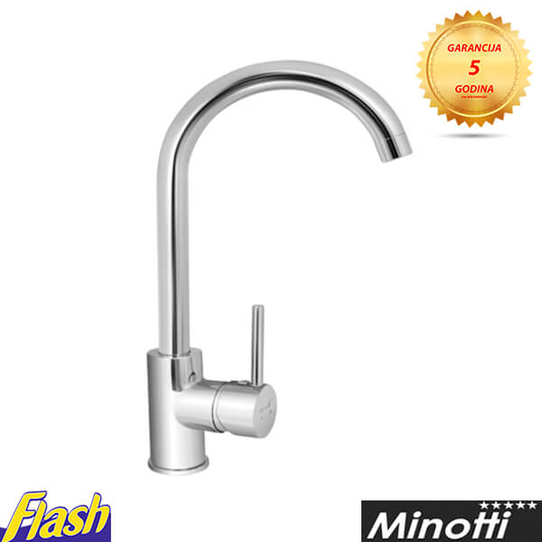 Jednoručna slavina za sudoperu (3 cevi) – Minotti TUBO (hrom) – 6118-3