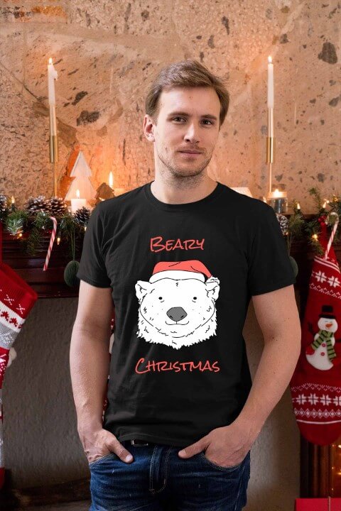 Muške novogodišnje majice – Beary Christmas