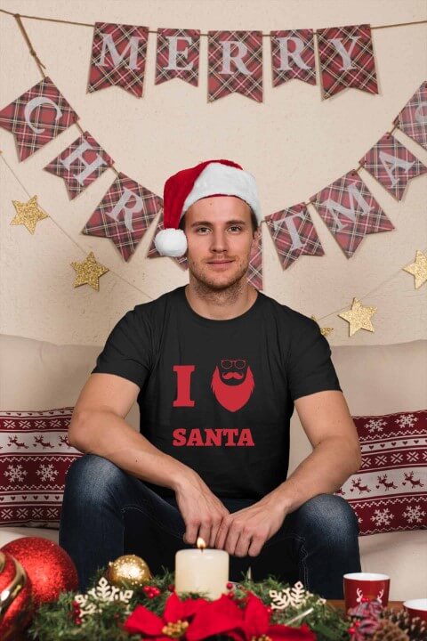 Muške novogodišnje majice – I love Santa