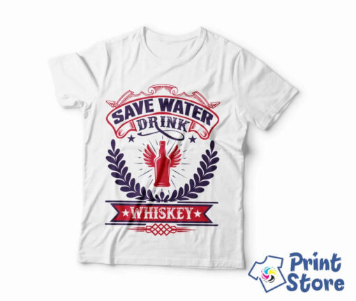 Muške majice – Save water dring whiskey