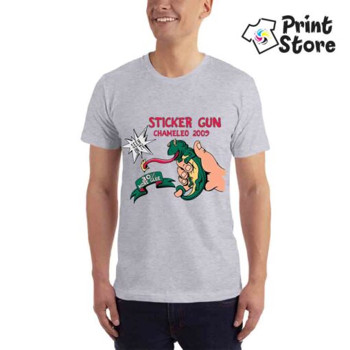 Muške majice – Sticker gun chameleon