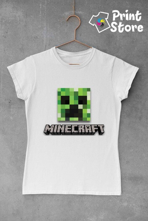 Ženske majice – Minecraft stone logo