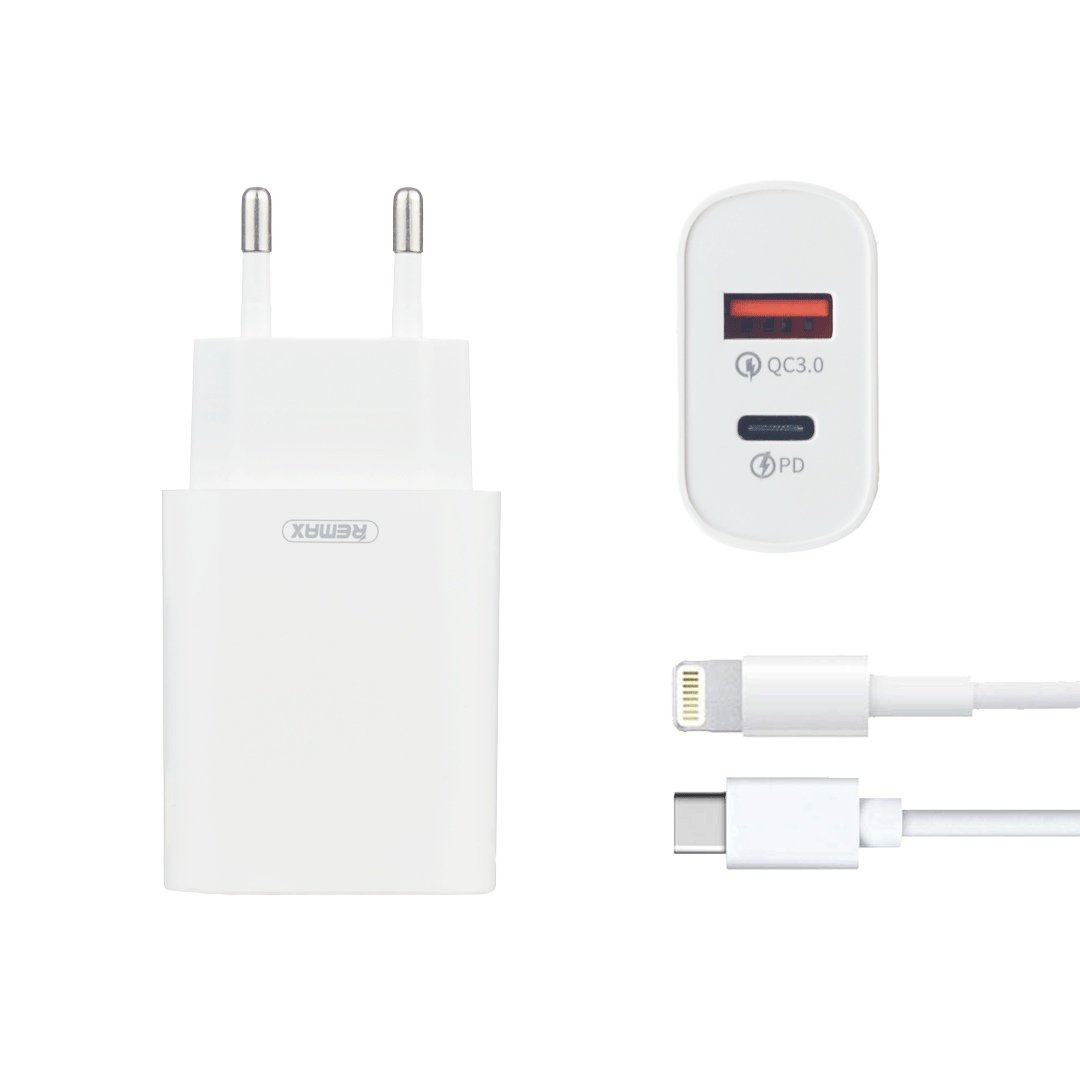Punjač REMAX RP-U37 PD+USB FAST CHARGE QC 18W/3A + Type-C na iPhone USB Cable