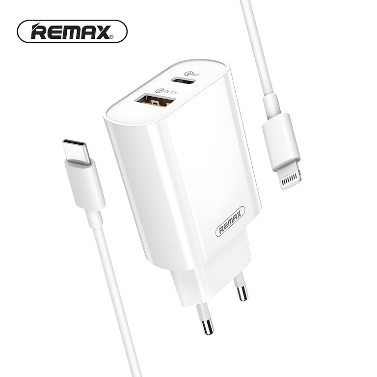 Punjač REMAX RP-U37 PD+USB FAST CHARGE QC 18W/3A + Type-C na iPhone USB Cable