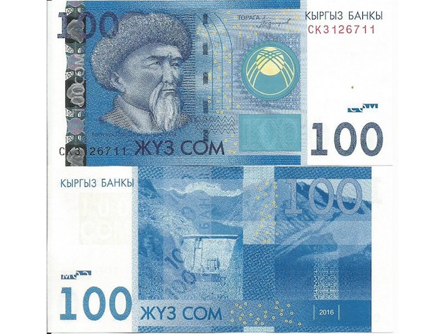 KYRGIZSTAN Kirgistan 100 Som 2016. UNC