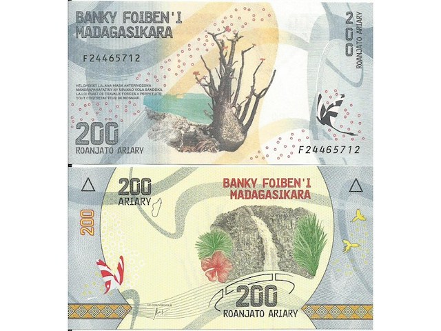 Madagascar 200 ariary 2017. UNC