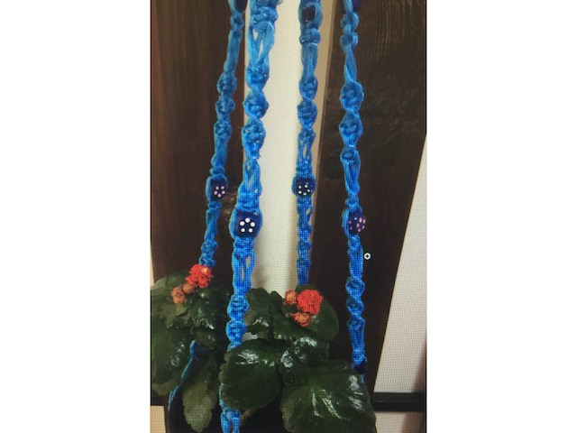 NOVO! Makrame ukrasni plavi držač za saksijsko cveće