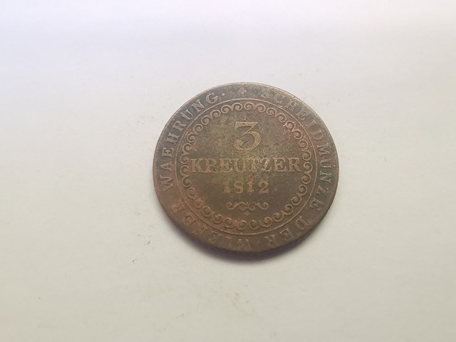 Austrija 3 kreuzer 1812 B