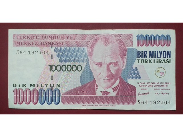 Turska 1 MILION LIRA 1999