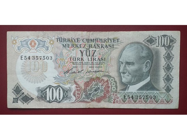 Turska 100 LIRA 1970