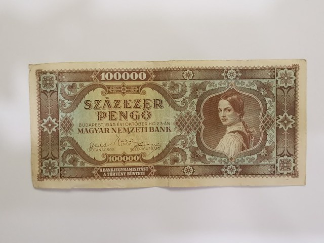 Madjarska 100000 pengy 1945