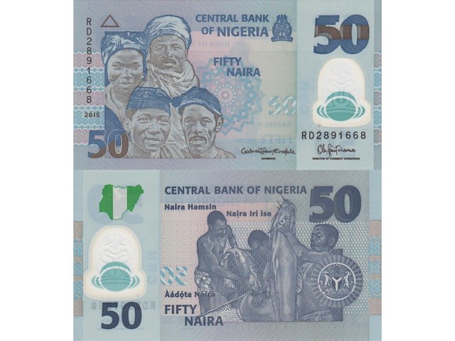 NIGERIA 50 Naira P-40d  2009/2011 UNC Polymer