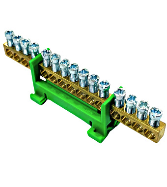 PE-stezaljka (klema) zelena 15 odvoda
Terminal diameter 16 mm² Ye, Ym; f with ferrule max. 10 mm², 63A