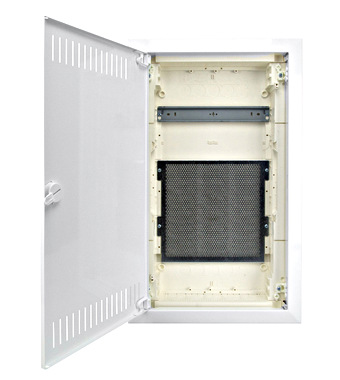 Media orm. šuplji zid,MVM 3-redni, 12+2 modula,plitki okvir
s montažnom pločom za ugradnju aktivne i pasivne opreme
