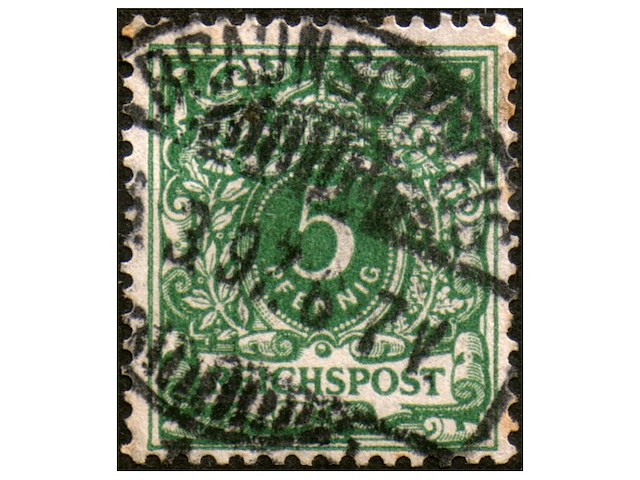 kt116w,  1. okt.1889. DeutschesR Mi46(-o-)FG1/6