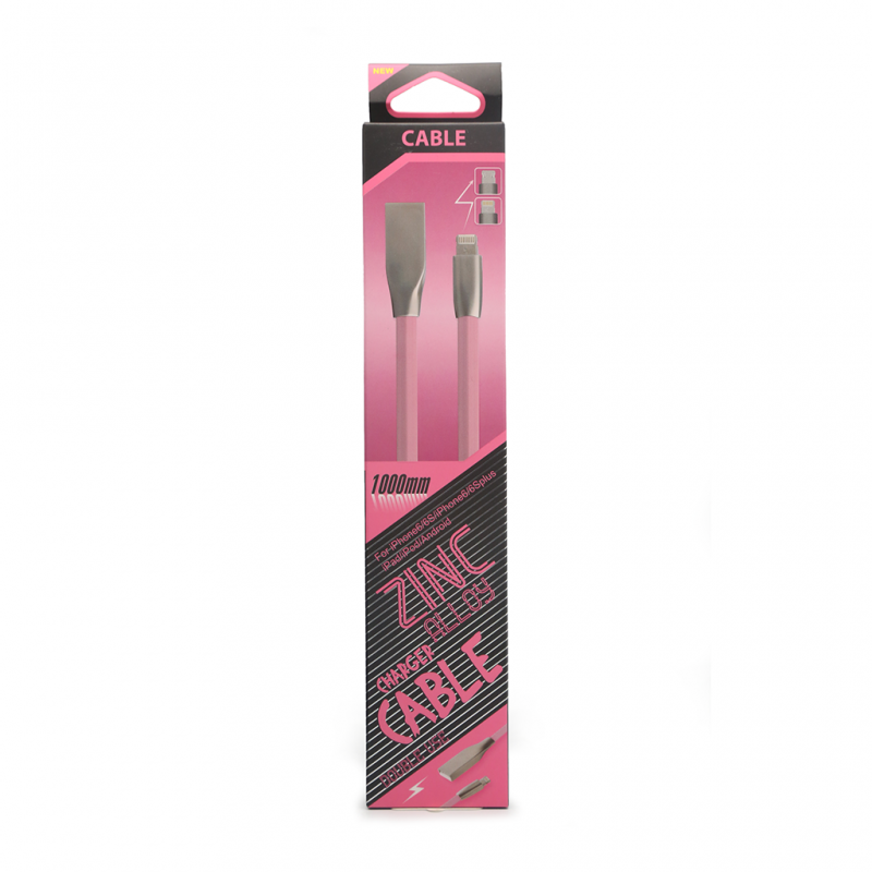 Data kabal Zinc Alloy za iPhone 5/iPhone 6/6S/micro USB pink 1m