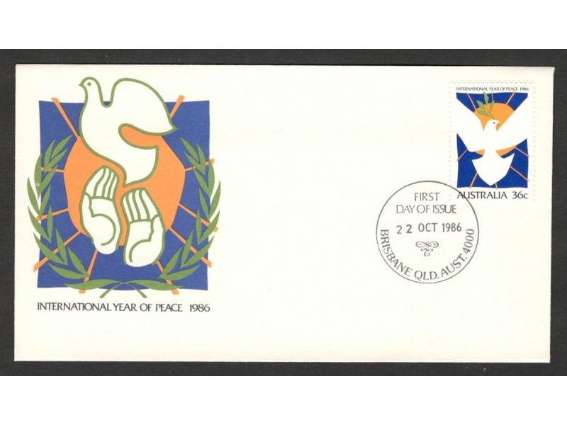 AUSTRALIJA - FDC INTERNATIONALNI DAN MIRA - 1986.