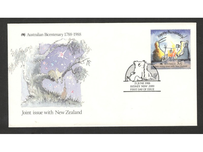 AUSTRALIJA - FDC ZAJEDNICKO IZDANJE SA N. ZELANDOM-1988