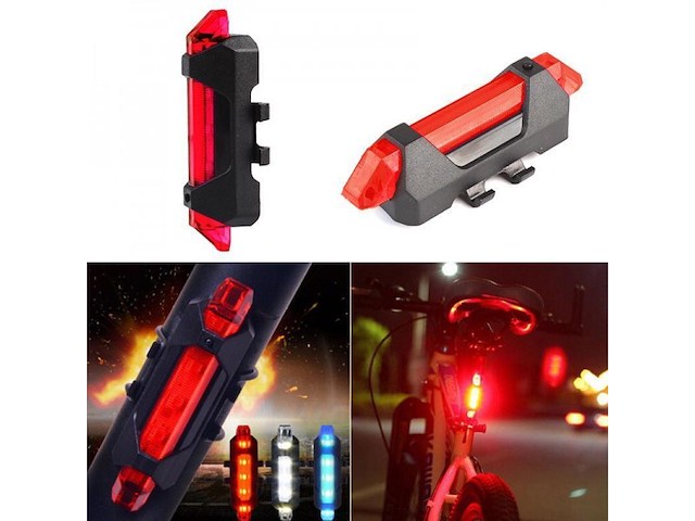 Svetlo za bicikl USB punjivo CRVENO