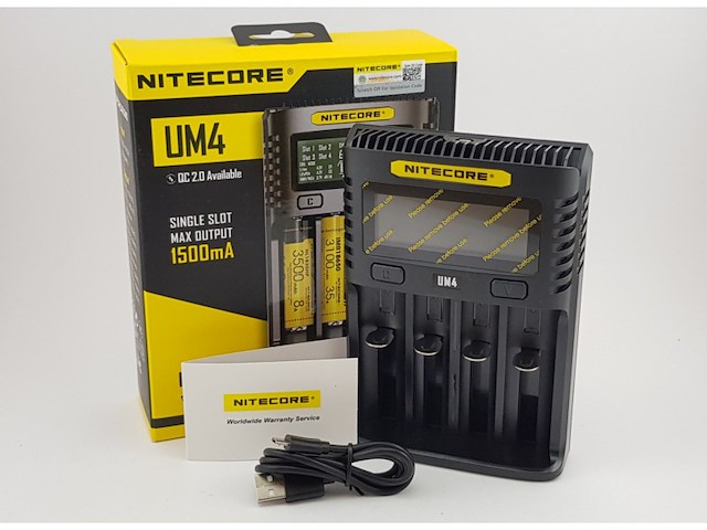 Punjač Baterija Nitecore UM4  Liion 18650 NiMh AAA AA