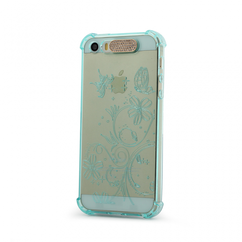 Torbica silikonska Flashing light za iPhone 5 flowers plava