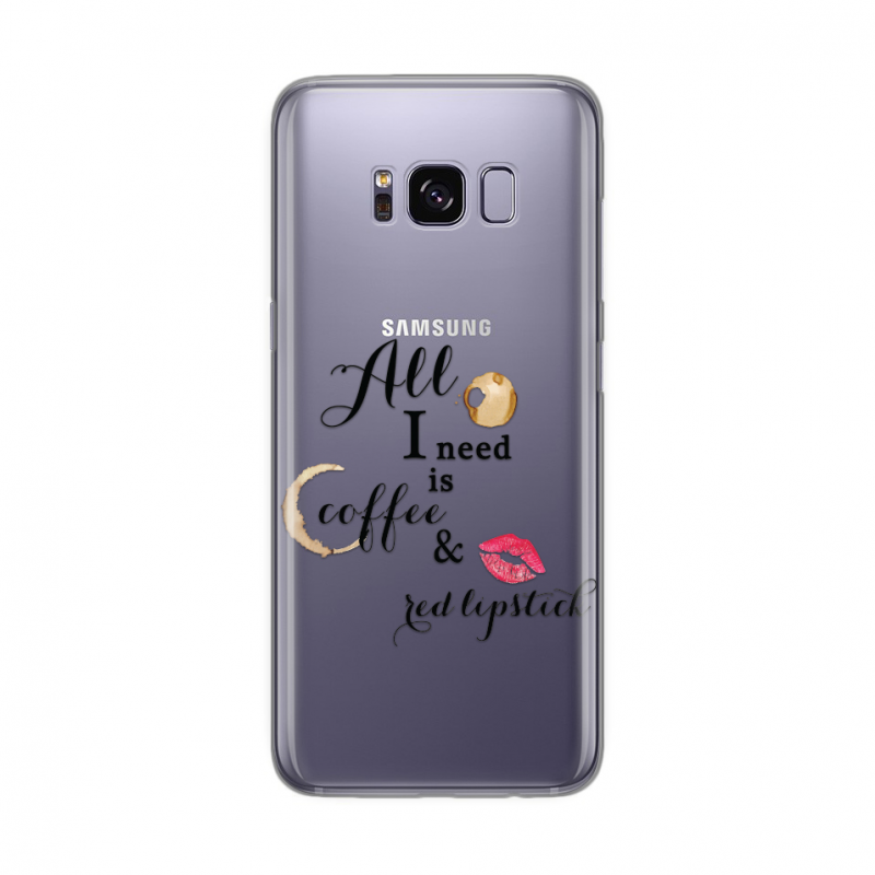 Torbica silikonska Print Skin za Samsung G955 S8 Plus CC 1318 Coffee and Red Lipstick