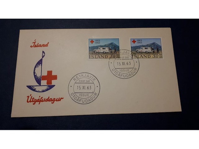 FDC Island 1963.  - 4 Crveni krst