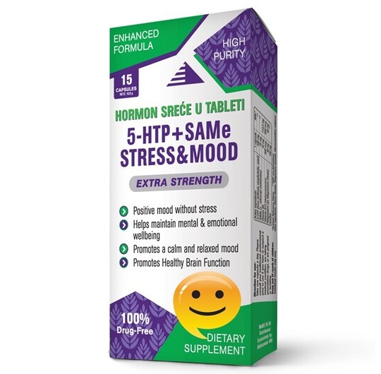 Biofaktor 5 HTP + SAMe stress & mood serotonin tablete (15 kapsula)