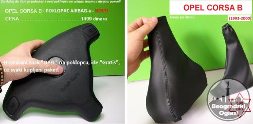 OPEL CORSA B POKLOPAC AIRBAG-A + kožice menjača i ručne (1993-2000)