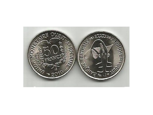 West African States 50 francs 2010. UNC