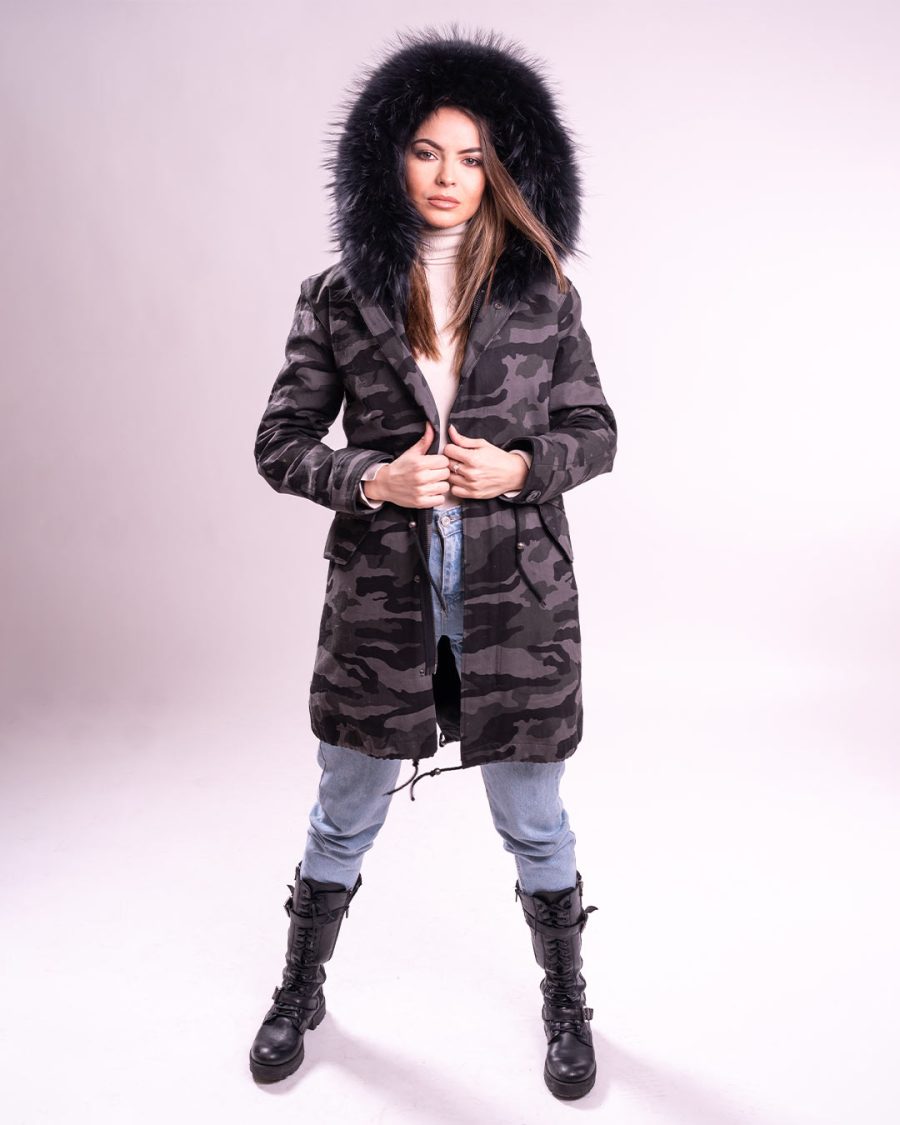 Ženska zimska jakna – Parka – Fratteli Eleonora – Maskirna