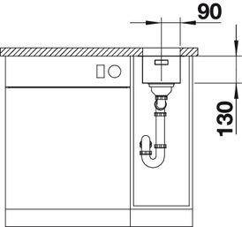 BLANCO ANDANO 180-U INOX Saten polirano