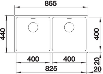 BLANCO ANDANO 400/400-U INOX Saten polirano