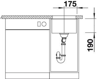 BLANCO SUBLINE 320-U SILGRANIT® PuraDur®