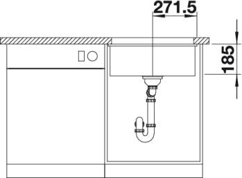 BLANCO SUBLINE 500-U SILGRANIT® PuraDur®