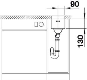 BLANCO SUPRA 180-U INOX Plemeniti čelik Inox (plemeniti čelik)