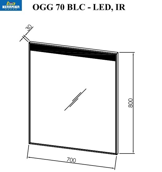 GLORIA OGG 70 BL – LED,T kolpa san ogledalo